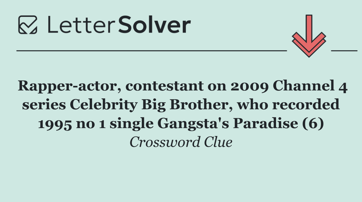 Rapper actor, contestant on 2009 Channel 4 series Celebrity Big Brother ...