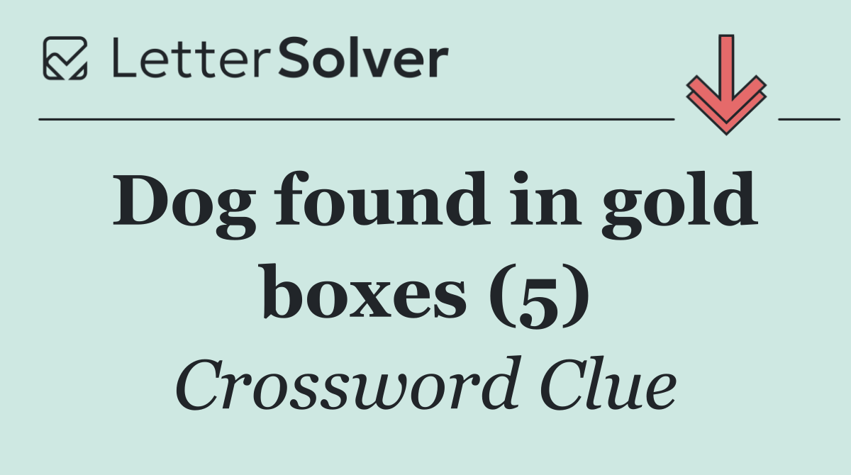 Dog found in gold boxes (5) - Crossword Clue Answer - June 19 2026